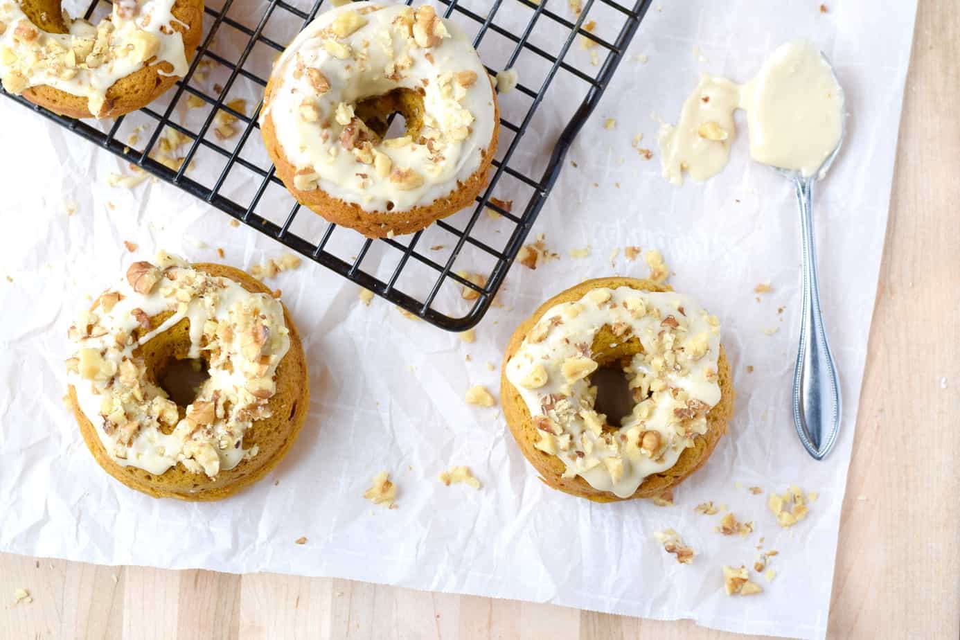 Maple Walnut Pumpkin Donuts - Better Is the New Perfect